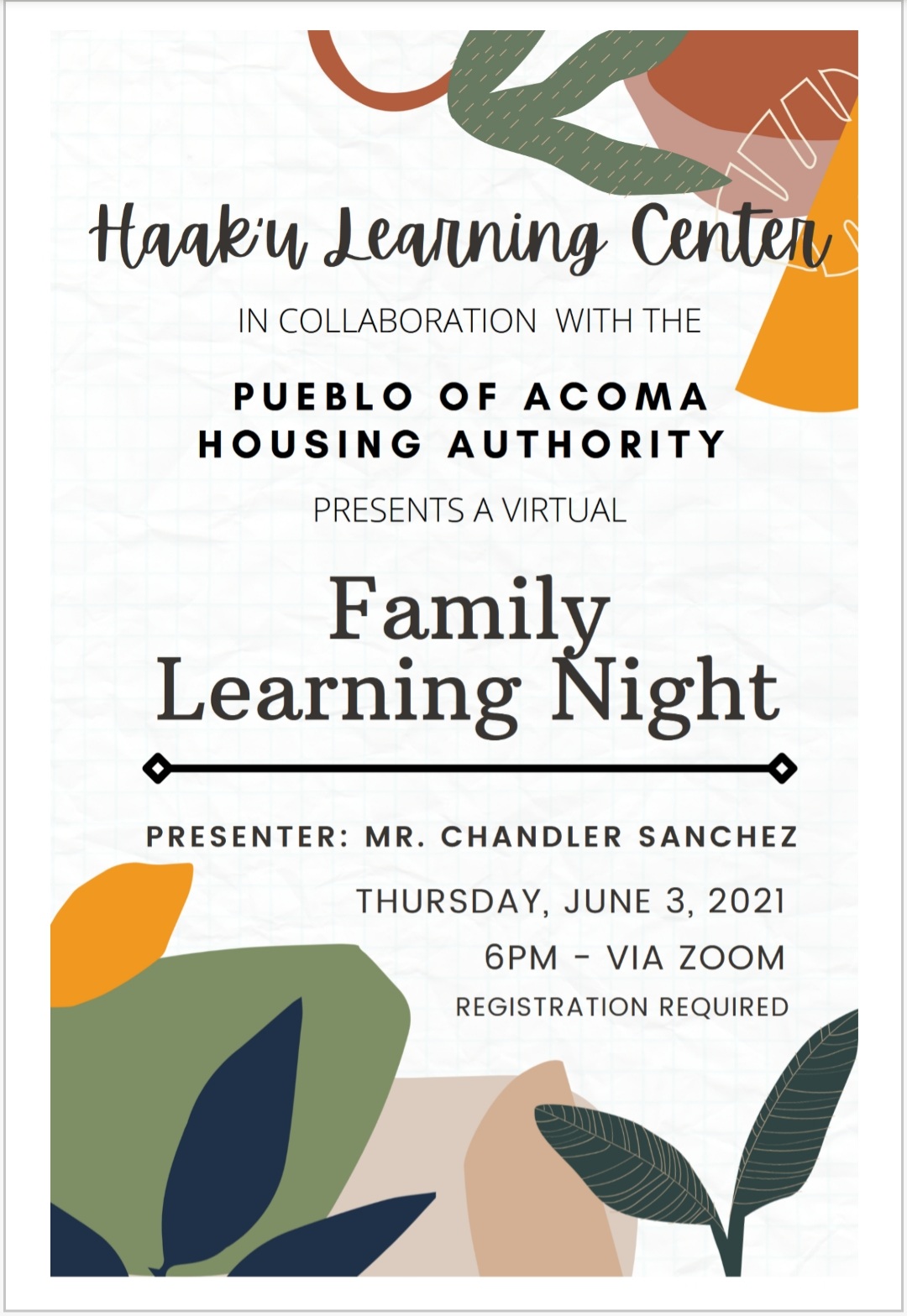 Family Learning Night – Acoma Department of Education