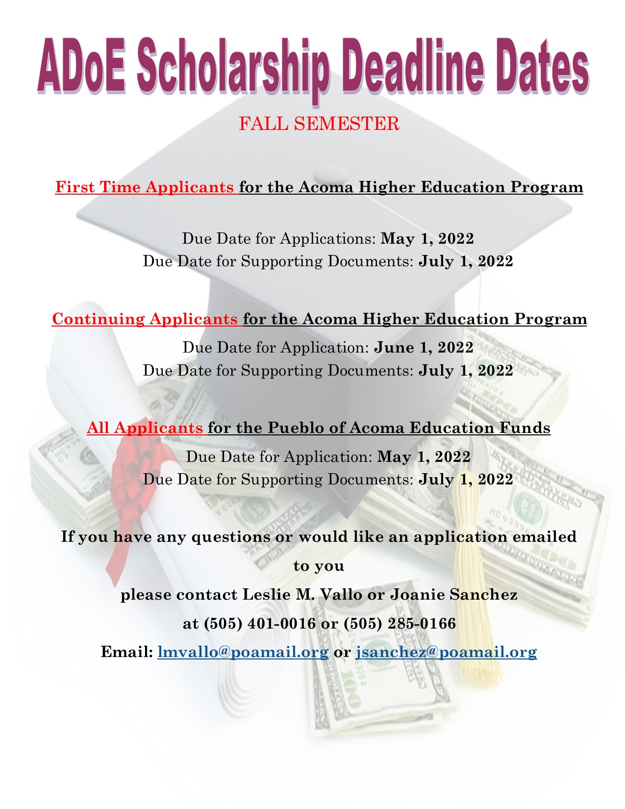 ADoE Scholarship Opportunity – See flyer below for more information ...