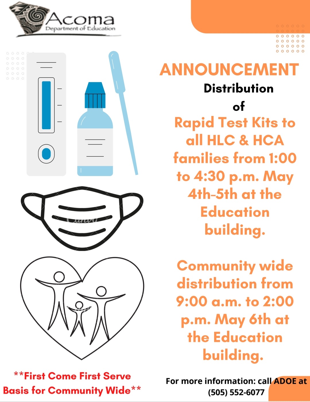 Distribution of Rapid Test Kits – See flyer for more information ...